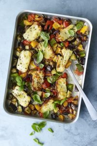 Hairy Bikers Halloumi Tray Bake - British Recipes Hub
