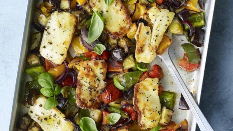 Hairy Bikers Halloumi Tray Bake - British Recipes Hub